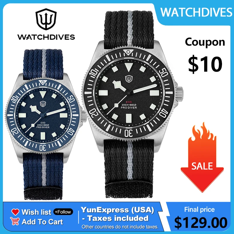 Watchdives EXD V2 40mm Titanium Watch Exchangeable X Design VH31 Sweep ...