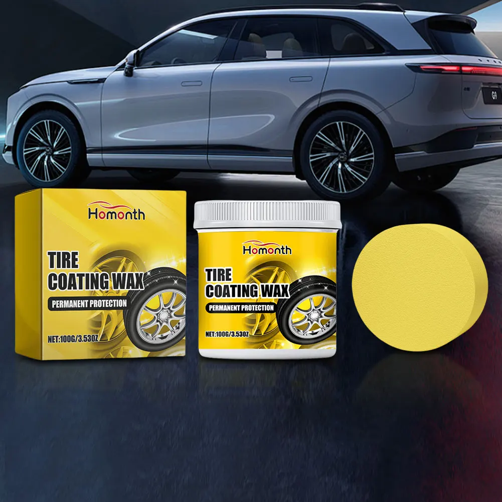 100g Tire Coating Wax Tire Protection Coating Solution Agent Tire Shine ...