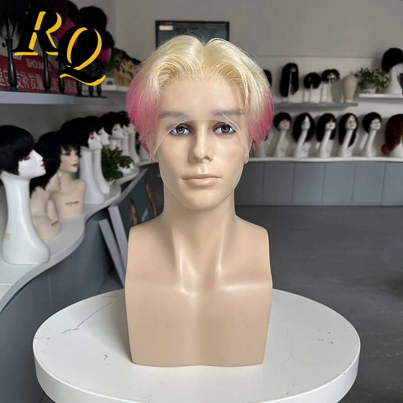 Pre Cut Hair Style Full Lace Wig For Men Transparent Lace Wigs Mens ...