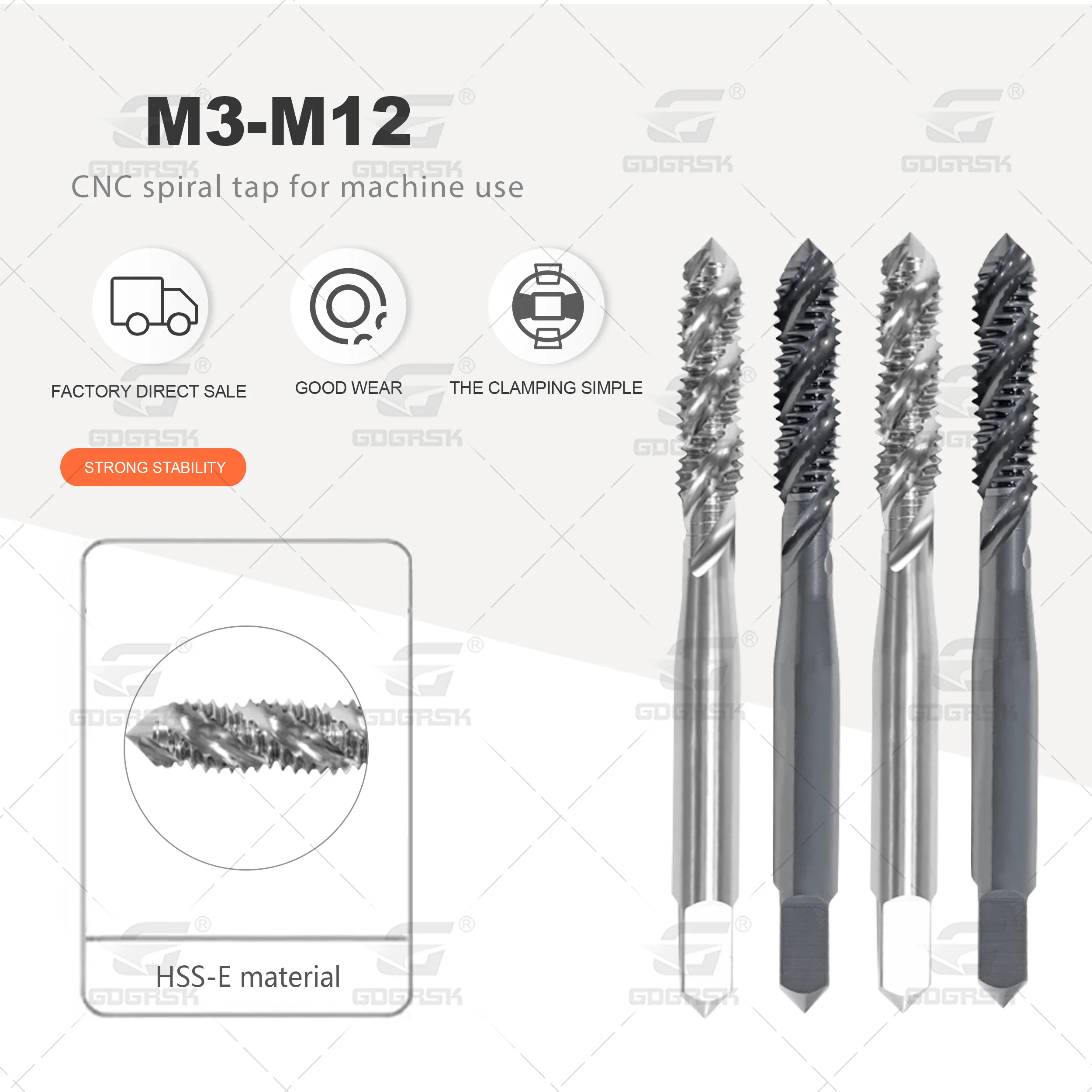 CNC Lathe Machining Center Spiral Tap M3 M4 M5 M6 M8 M10 M12 Special ...