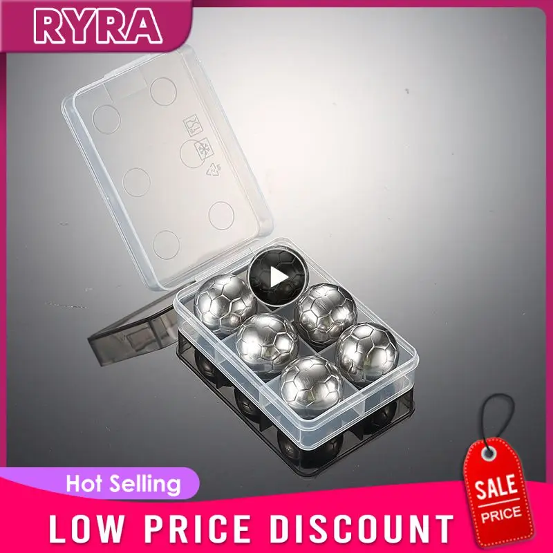 4-6-Round-Stainless-Steel-Ice-Cubes-Suit-Food-Grade-Reusable-Whiskey ...