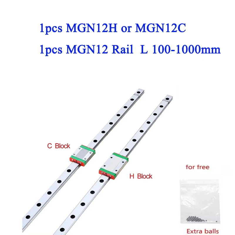 12mm-Linear-Guide-Bearing-MGN12-100-150-200-250-300-350-400-450-500-550 ...