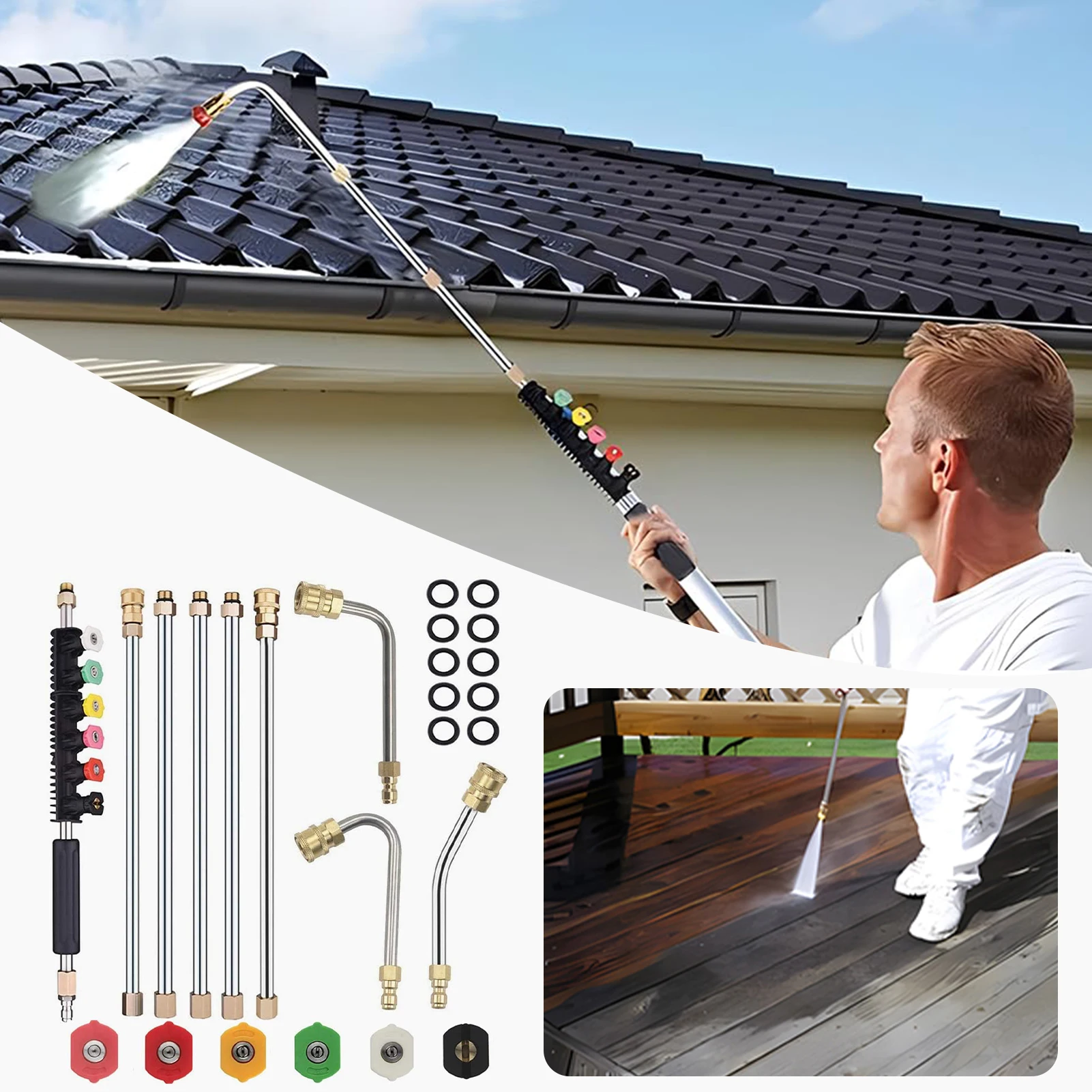 Power Washer Lances With Spray Nozzle Portable Gutter Cleaning Tool For ...