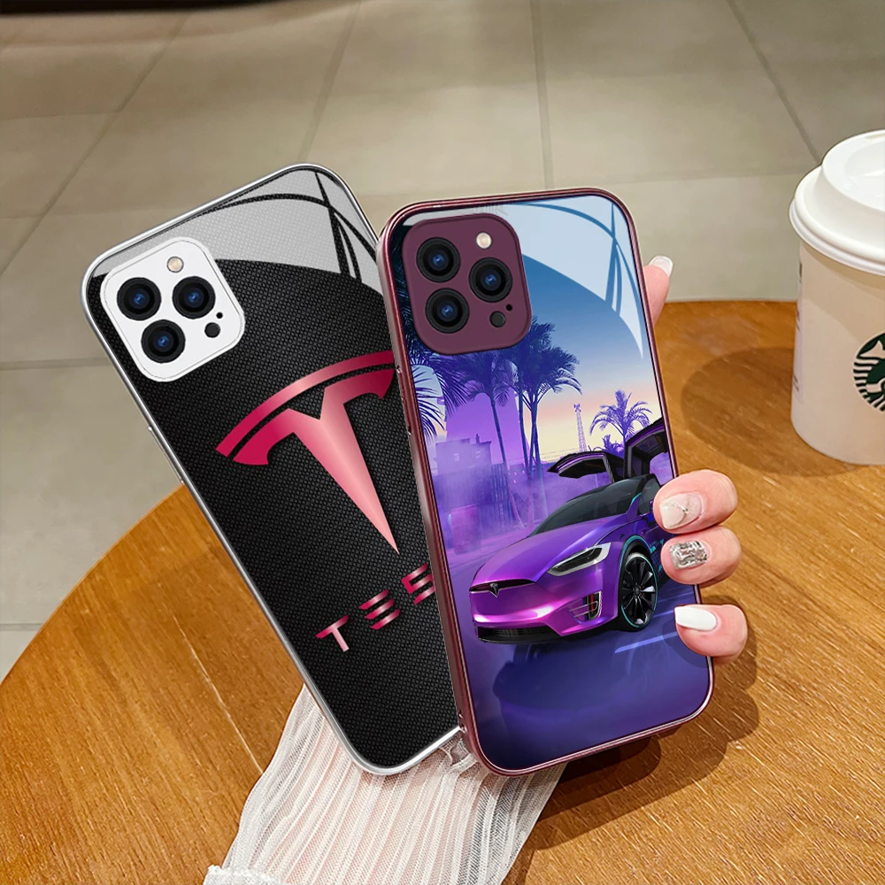 New-Energy-Car-Teslas-Metallic-Color-Phone-Case-For-iPhone-14-13-12 ...