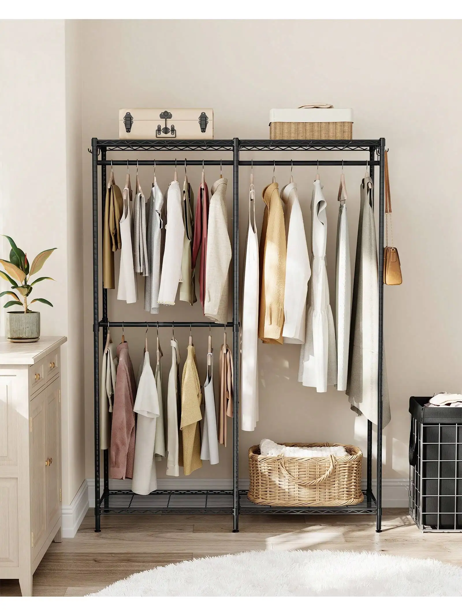 SONGMICS dresses stand open dresses cabinet coat rack stand with ...