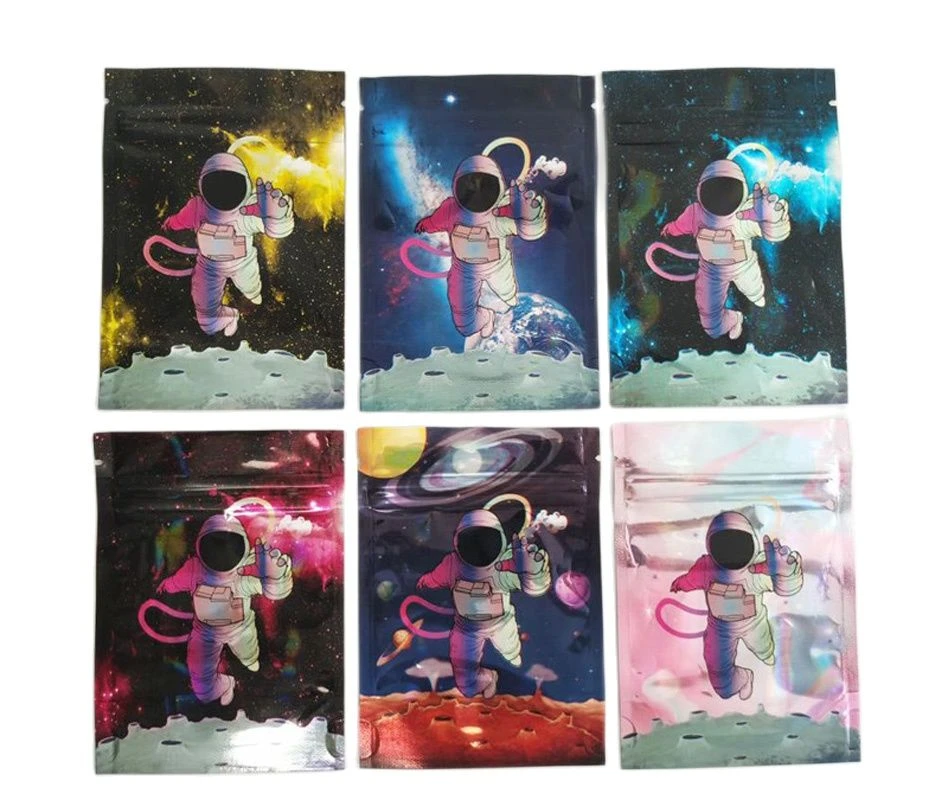 3.5g Spaceman Special Die Cut Mylar Bags With Hologram Sticker ...