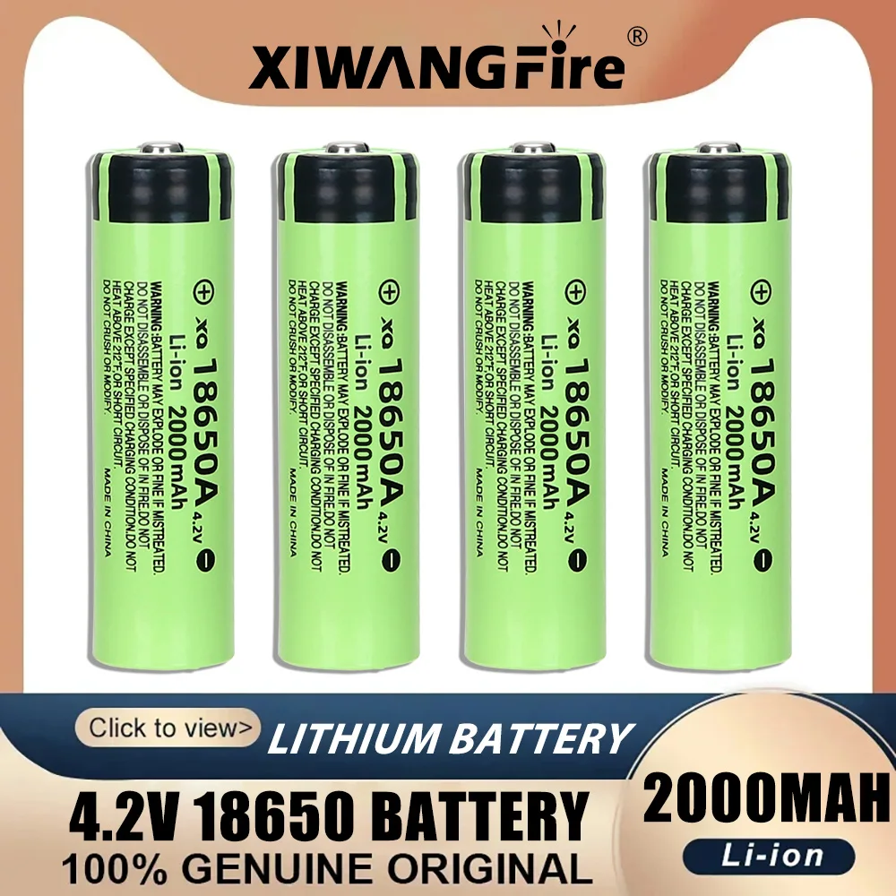 XIWANGFIRE-100-New-Original-4-2V-18650-Rechargeable-Battery-2000mAh-18650-Lithium-Rechargeable ...