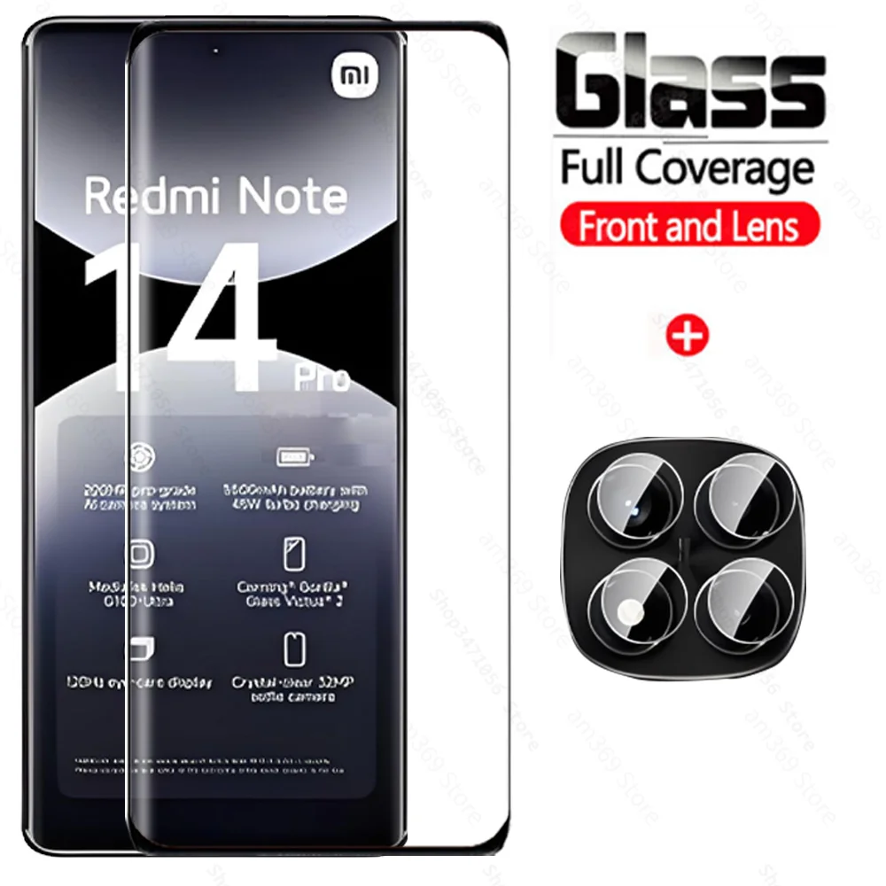 Curved Glas For Redmi Note 14 Pro 5G Tempered Glass Camera Lens Film ...