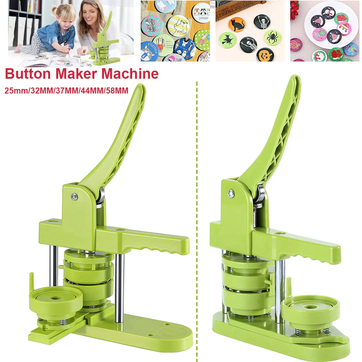 25-58MM-Badge-Button-Maker-Machine-Rotating-Sliding-DIY-Pin-Badges ...