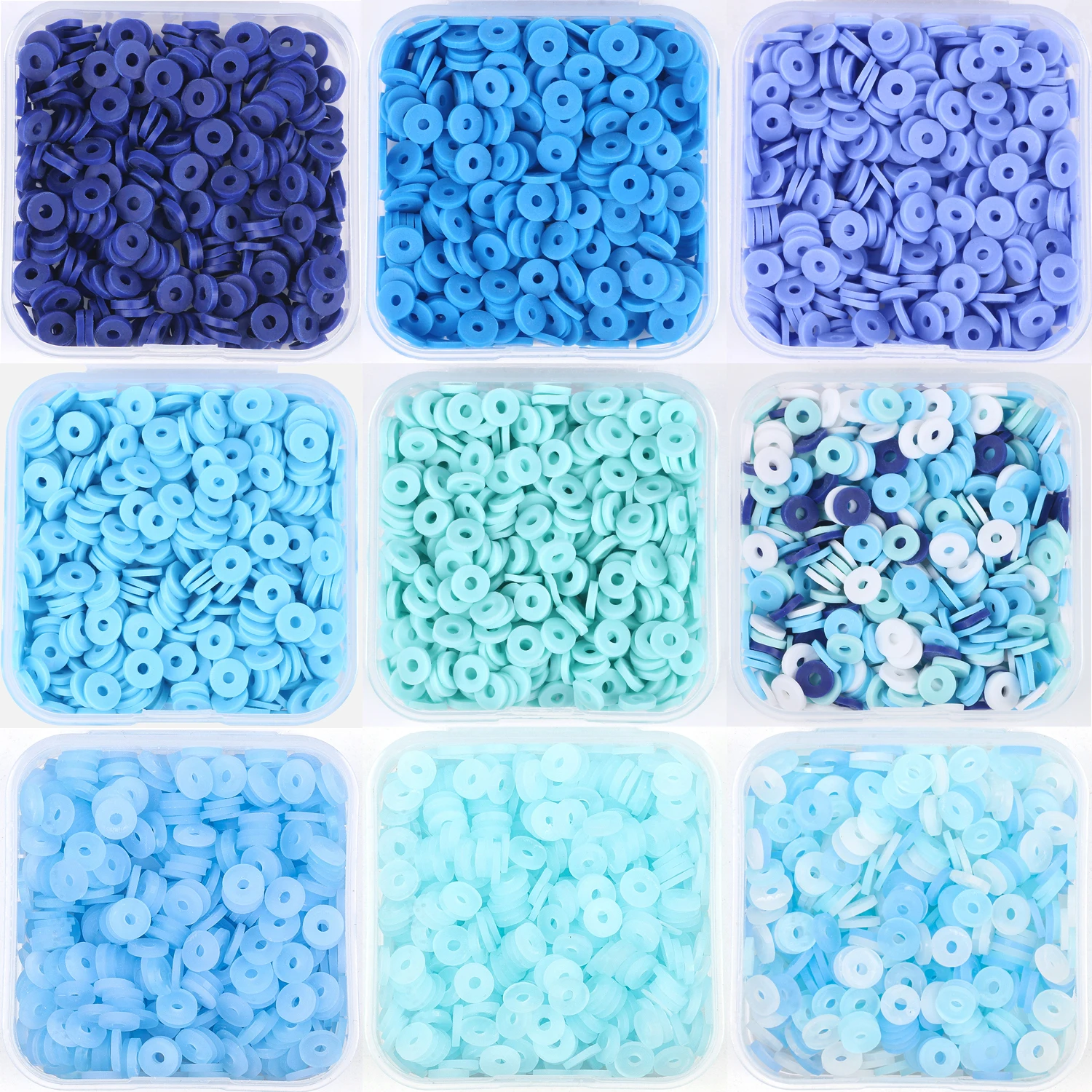 Blue-Color-500pcs-Box-6mm-Flat-Round-Polymer-Clay-Beads-Box-Set-Chip ...