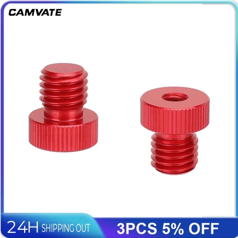 CAMVATE 15mm Rod Cap Plug Extension Connectors Red /Black M12 Male to 1 ...