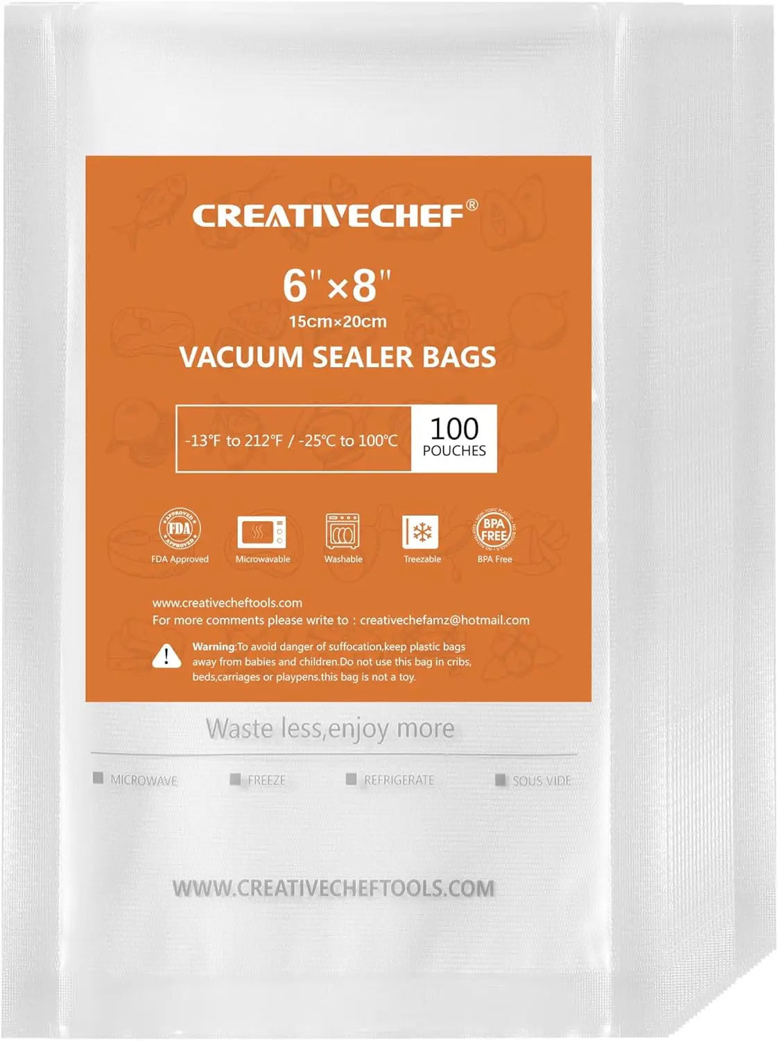 100-Pint-Vacuum-Sealer-Bags-Great-for-Food-Saver-Vac-Seal-Freezer-Bags ...
