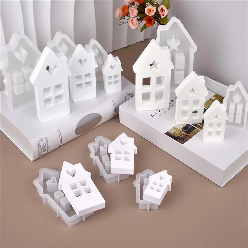 House Silicone Molds Heart Star Houses Concrete Casting Molds Home ...