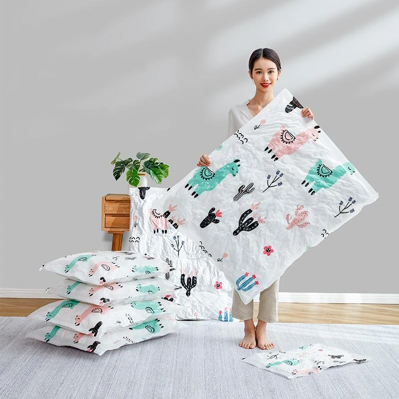 Reusable Vacuum Bag and Pump Cover for Clothes Storing Large Plastic ...