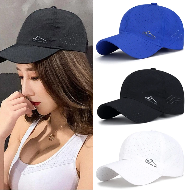 2022 여성 남성 빠른 건조 모자 통기성 냉각 야구 모자 남성 낚시 하이킹 등산 태양 보호 모자 골프 러닝 캡