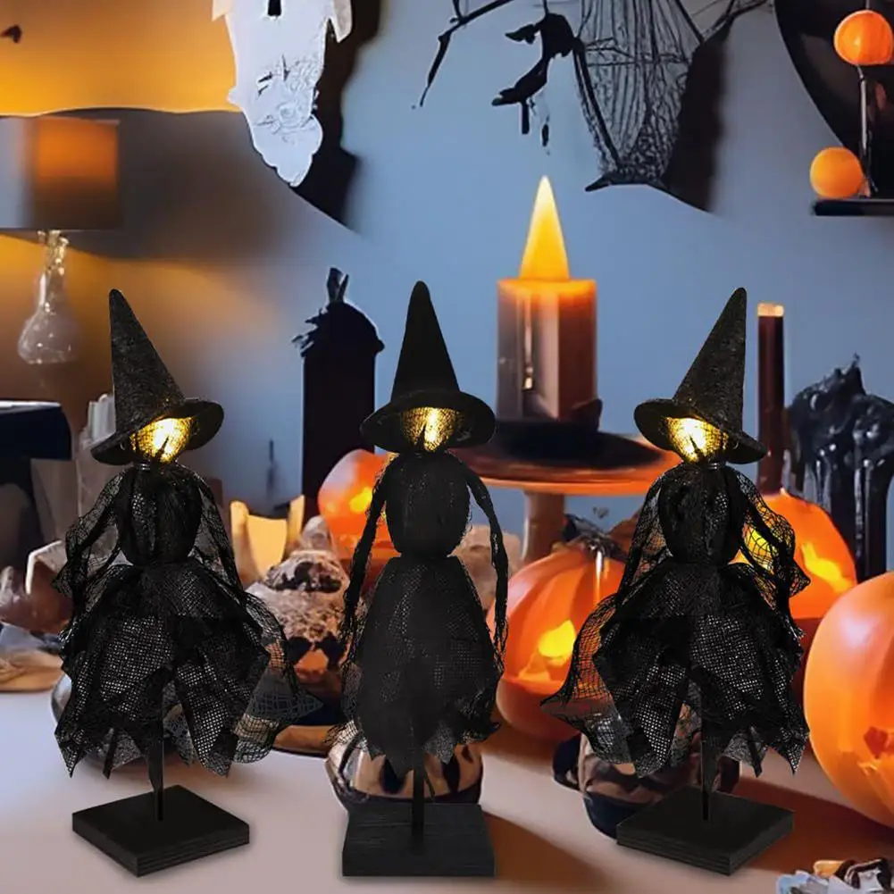 Decoraciones de mesa de bruja de Halloween, decoraciones Led de bruja ...