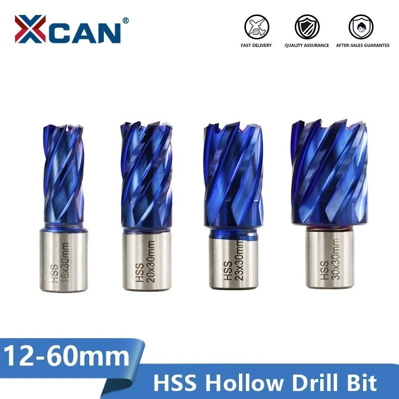 Xcan 1pc 12-42mm Hss Hole Opener Core Drill Weldon Shank Nano Blue ...