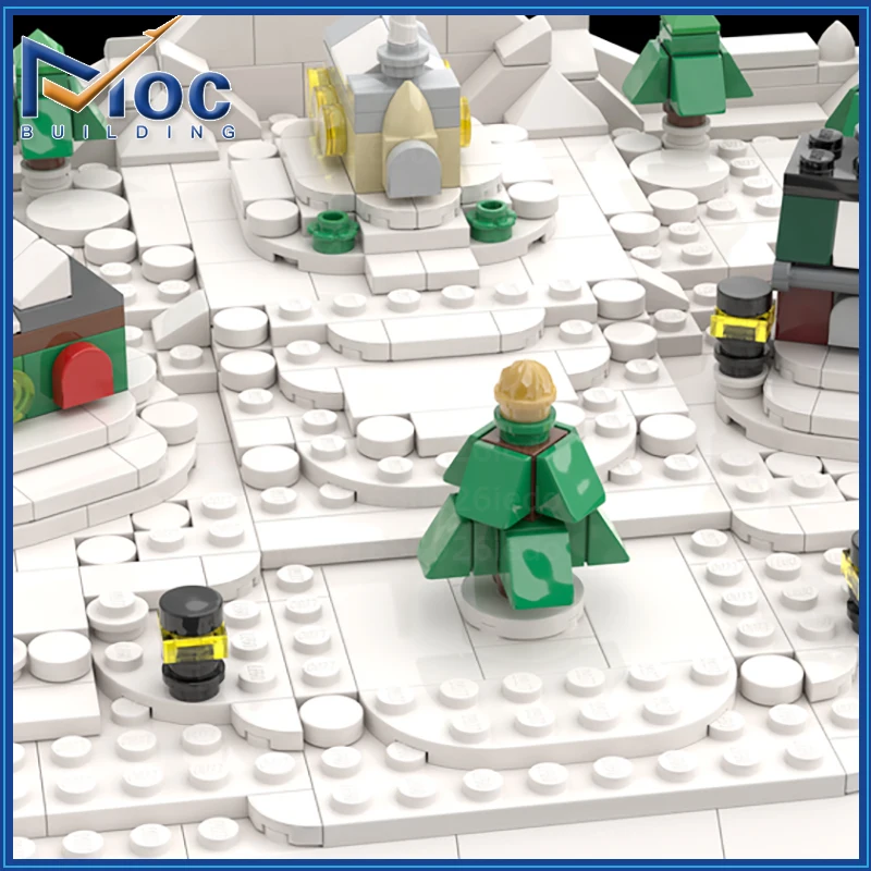 Christmas Series MOC Building Block Tiny Winter Village Display ...