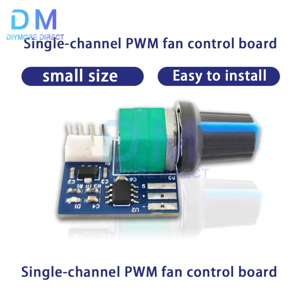 DC 12V PWM Speed Controller Fan Speed Governor Computer Temperature ...
