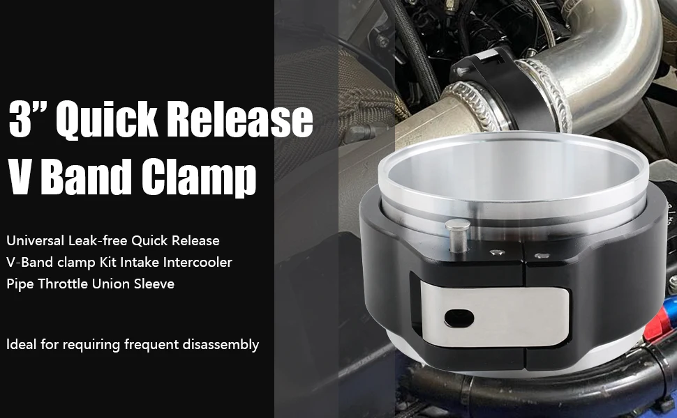 Intercooler Pipe Kit 3 Inch (76mm) Aluminum V-Band Clamp Kit - Quick ...