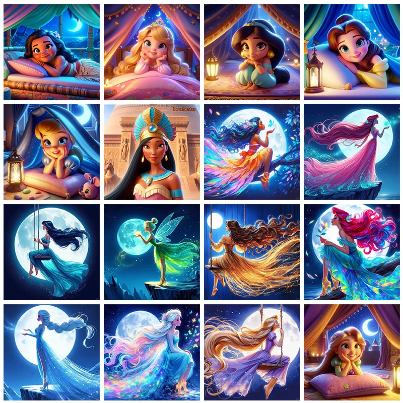 Handmade-DIY-Disney-Princess-Diamond-Painting-Kit-Long-Hair-Princess ...