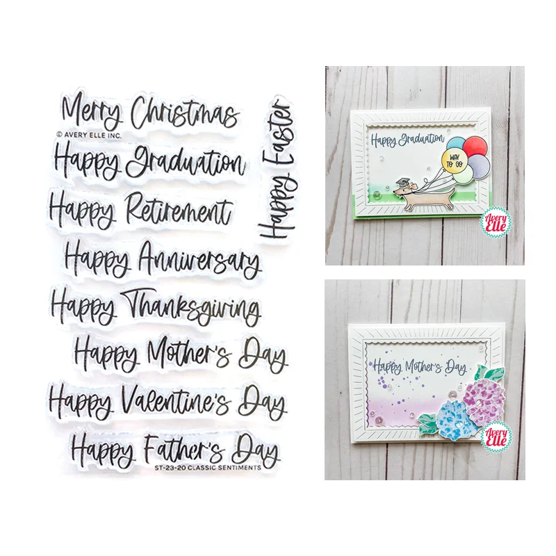Classic Sentiments Happy Day New May 2023 Clear Stamps for Paper Making ...