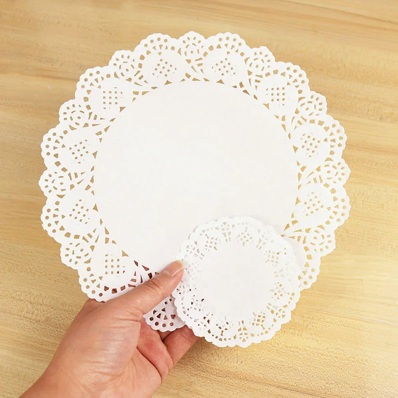 SET DE TABLE,B05-190mm--Napperons ronds en papier dentelle, 100 pièces ...