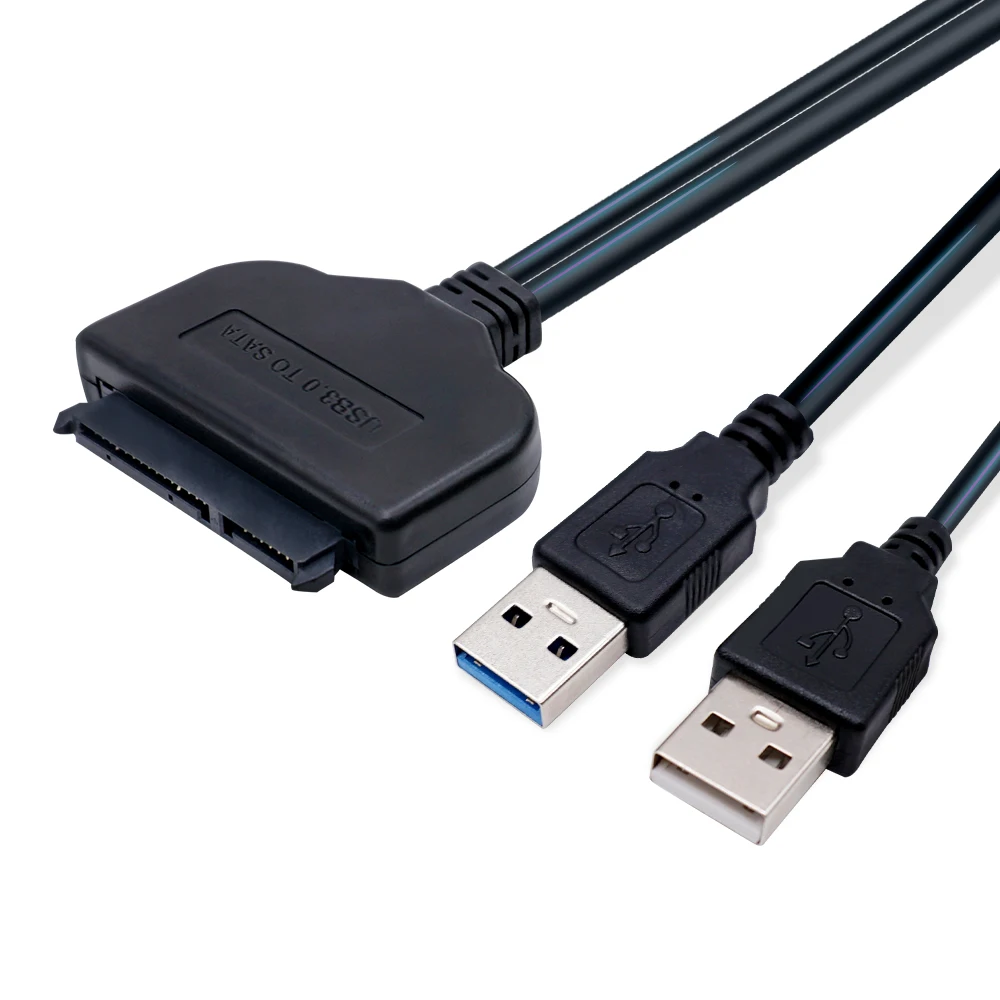 External Hard Drive Sata Cable 2.5 inch Drive Adapter cable Dual USB 3. ...