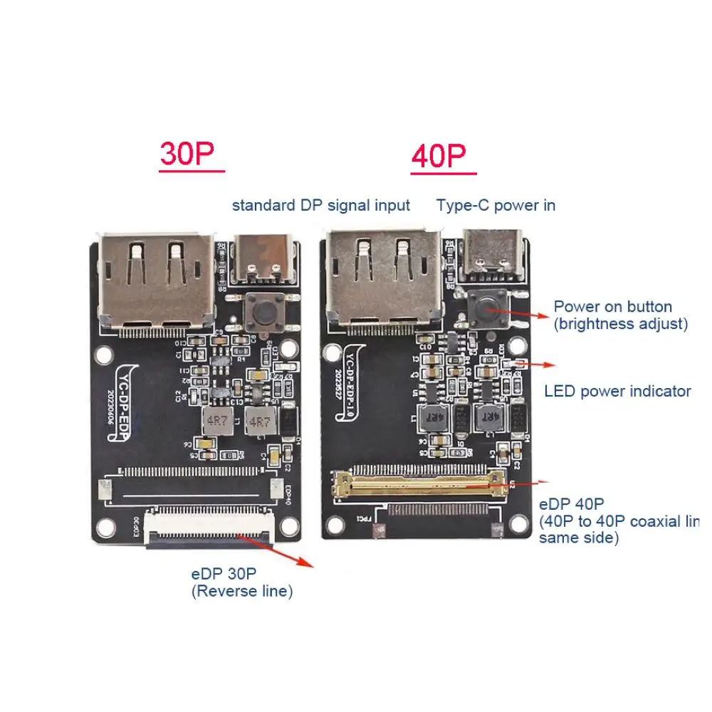 30P 40P EDP driver board 4k 8K 120HZ DP to eDP for Portable LCD display ...