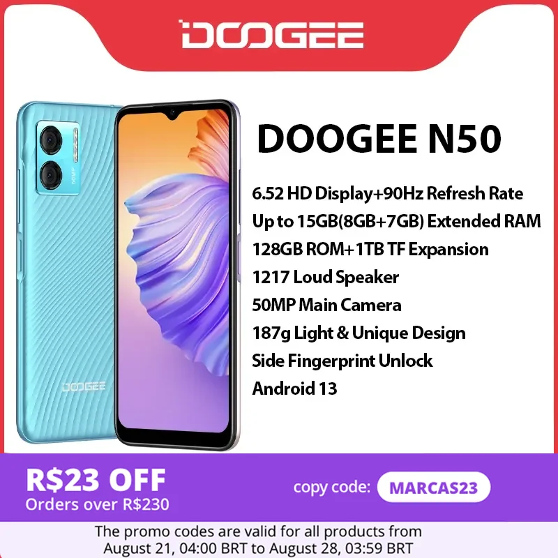 Doogee-Smartphone-N50-Original-6-52-HD-Display-8GB-128GB-Octa-Core-C ...