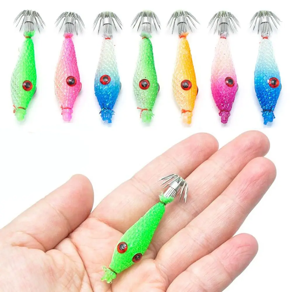New 7pcs Luminous Squid Jigs Light Umbrella Stainless Steel Hook ...