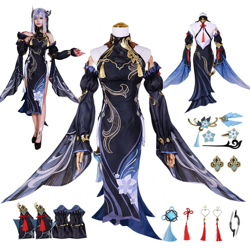 Shen-He-Cosplay-Costume-Frostflower-Dew-Dress-Genshin-Impact-Lantern ...