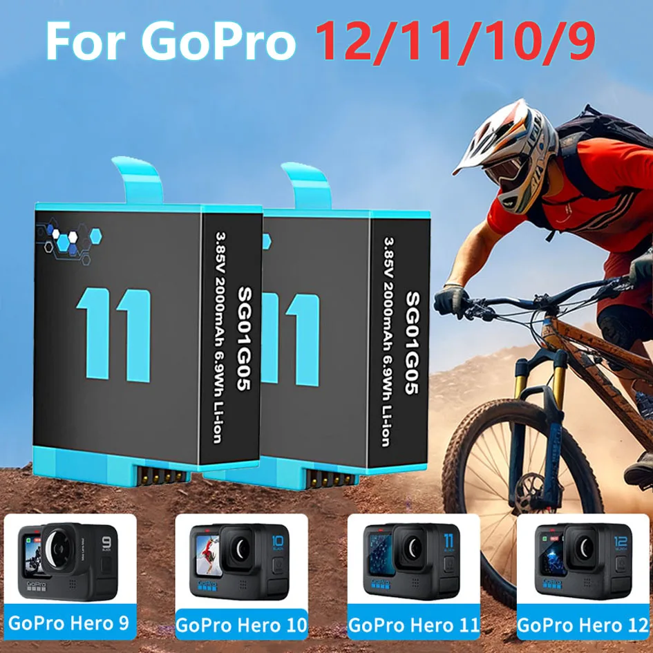 2000mAh-Gopro-11-Battery-Lithium-ion-battery-pack-Rechargeable-Batterie ...