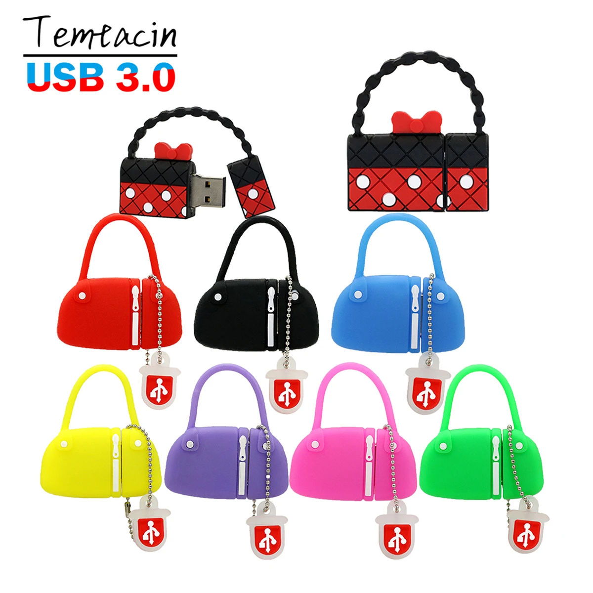 Usb30 Pendrive Usb 플래시 드라이브 256 기가 바이트 만화 여성 가방 핸드백 펜 드라이브 16 기가 바이트 32 기가 바이트 64 기가 바이트 128 기가