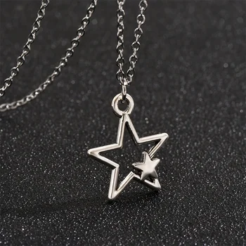 1pcs Vintage Pentagram Necklace Black Rope Necklace Personalized ...