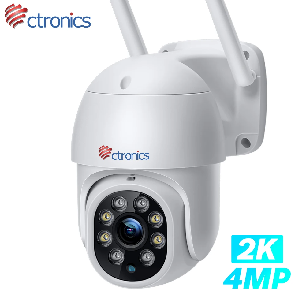 Ctronics WIFI IP 카메라 2K 4MP 인간 감지 CCTV 야외 무선 보안 카메라 팬 360 틸트 자동 크루즈 컬러 ...