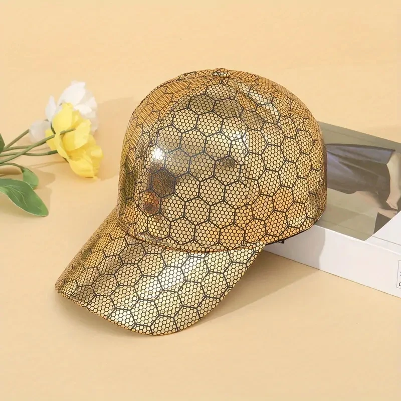 Honeycomb-Pattern-Baseball-Cap-Solid-Color-Hip-Hop-Sun-Hat-Adjustable ...