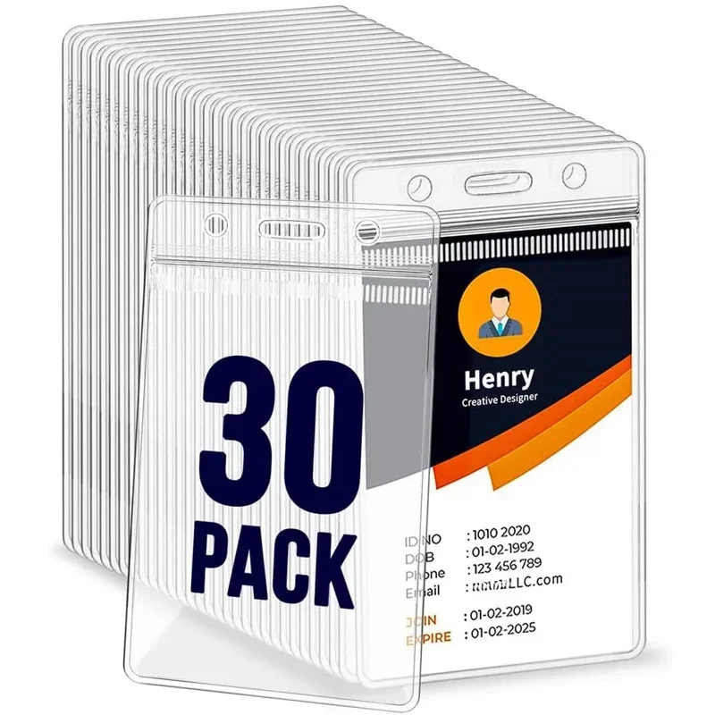 30-1Pack-Waterproof-Transparent-Card-Holder-Plastic-Protector-Case ...