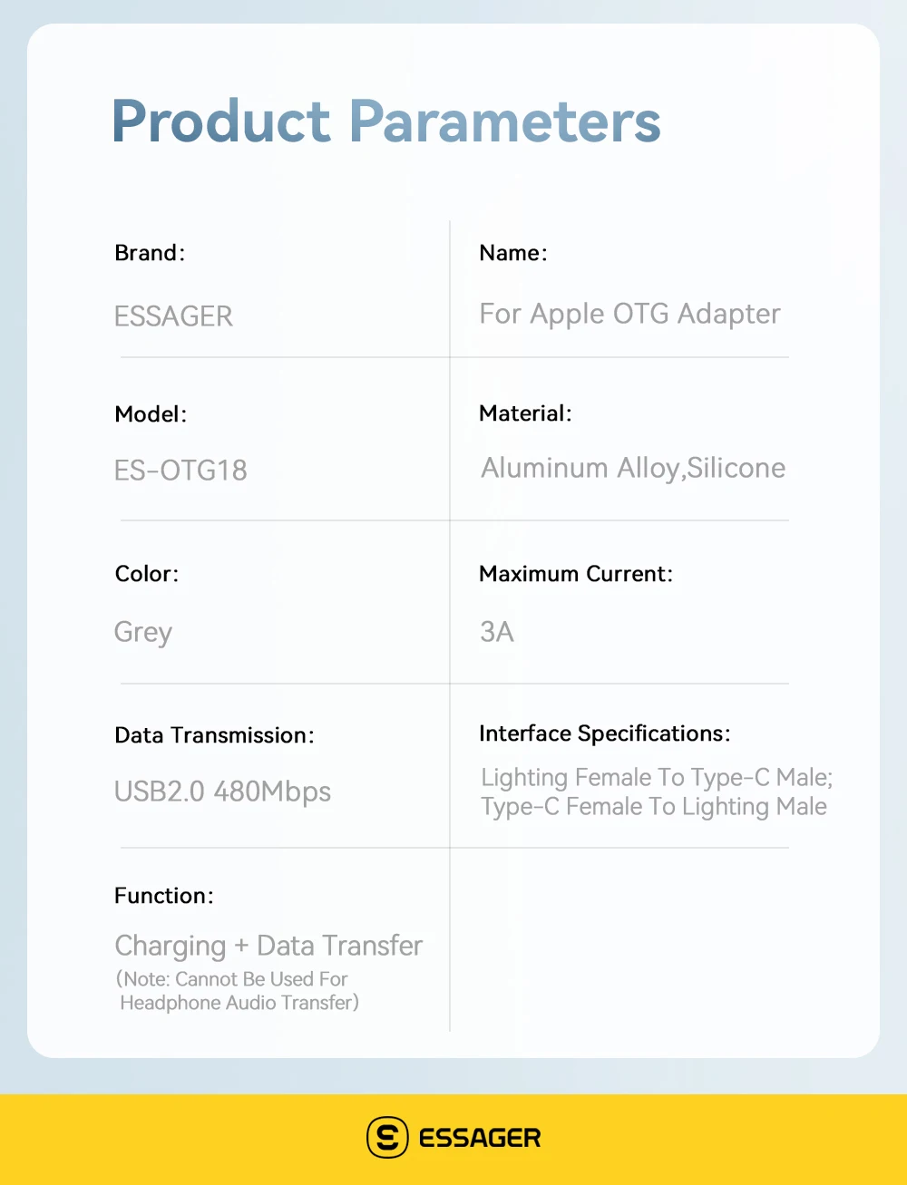 Адаптер Essager Lighting To Type C 3A для быстрой зарядки IOS Female to ...