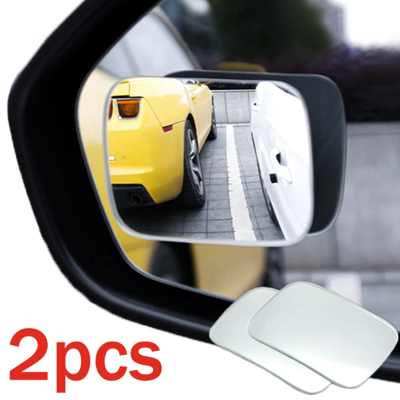 2pcs Car Blind Spot Mirror Wide Angle Adjustable Frameless Rearview ...