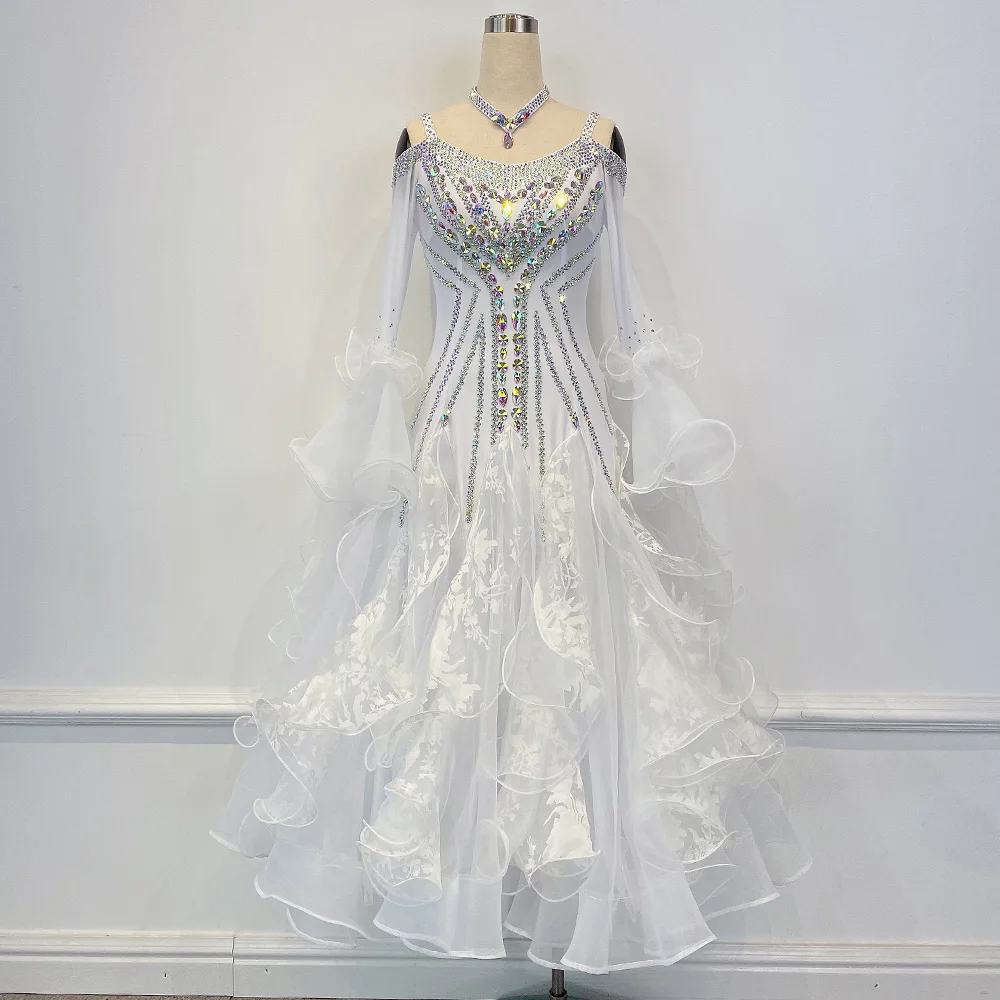 New-Arrival-Women-Teenager-White-International-Standard-Ballroom-Dance ...