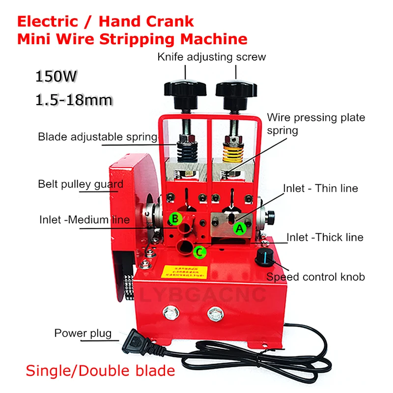 Electric-Hand-Crank-Mini-Portable-Wire-Stripping-Machine-150W-1-5-18mm ...
