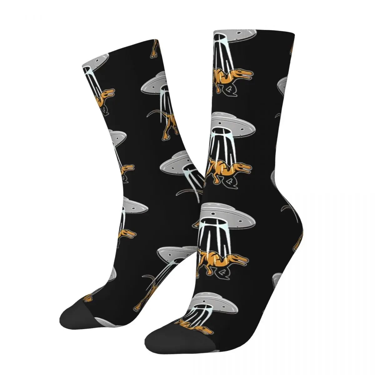 Hip-Hop-Vintage-UFO-Abduction-Dinosaur-Crazy-Men-s-Socks-Alien-Unisex ...