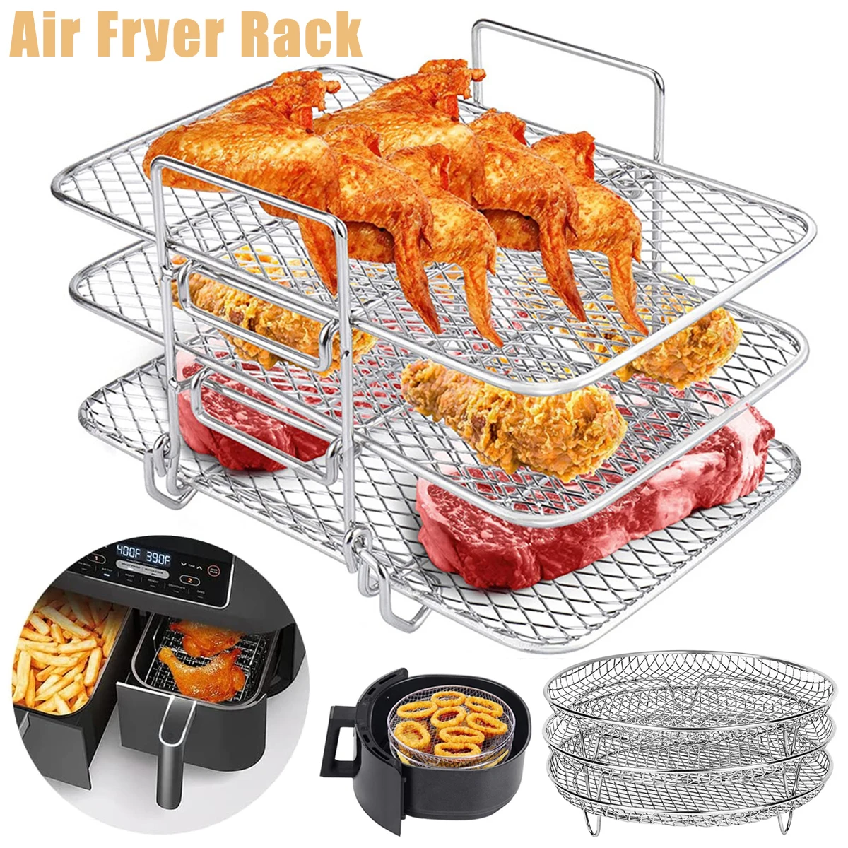 Airfryer Roasting Rack Air Fryer Replacement Stainless Steel Steamer ...