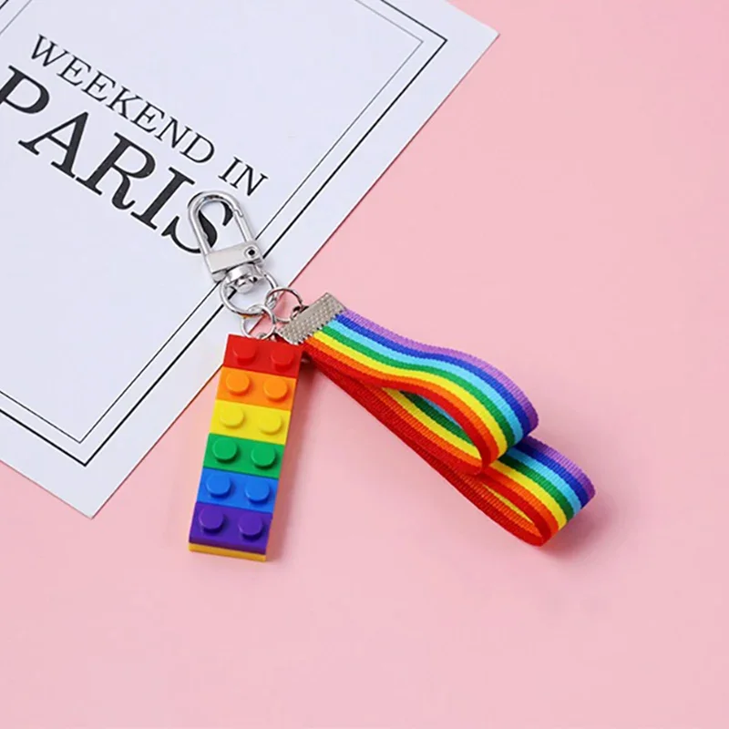 Bright-Color-Rainbow-Building-Brick-Key-Chain-for-Women-and-Men-LGBT ...