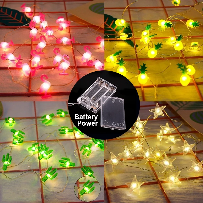 Xmas-Lights-2M-20-LED-Cartoon-String-Light-Flamingo-Cactus-Heart-Star ...