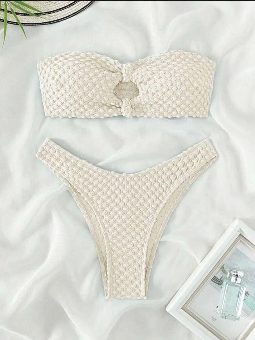 sexy-wrinkled-bandeau-bikinis-sets-two-pieces-high-waist-padded-bathing ...