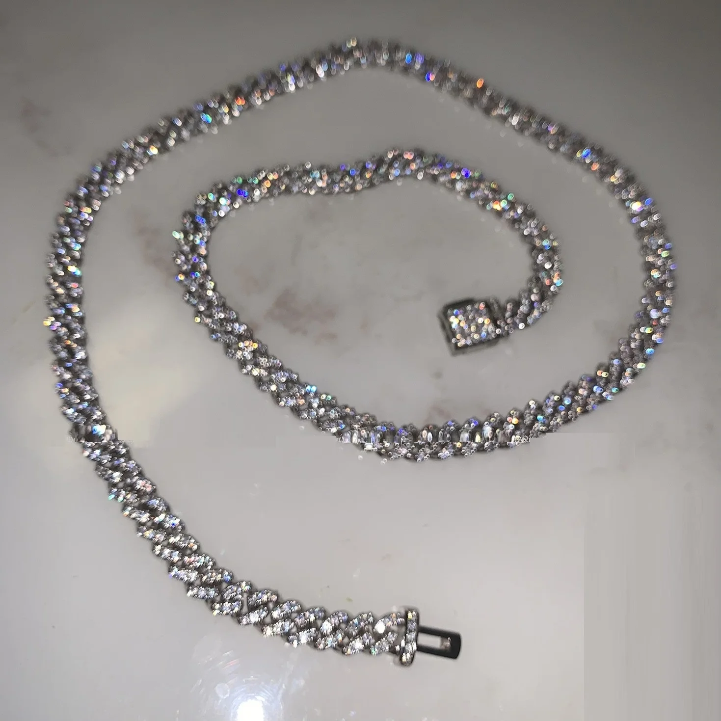 Micro-Pave-Cuban-Link-Chain-Gargantilha-Colar-5A-Cubic-Zirconia-Fino-Cz ...