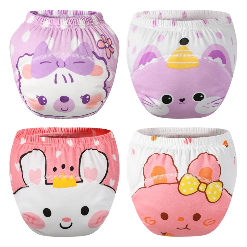 4pcs-Baby-Ecological-Diapers-Underwear-Girl-Nappy-Learning-Panties ...