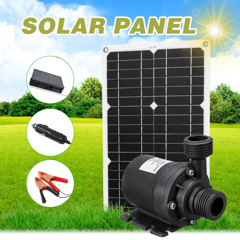180W 800L/H Aquarium Tank Pump Solar Power Water Pump Continuous Work ...